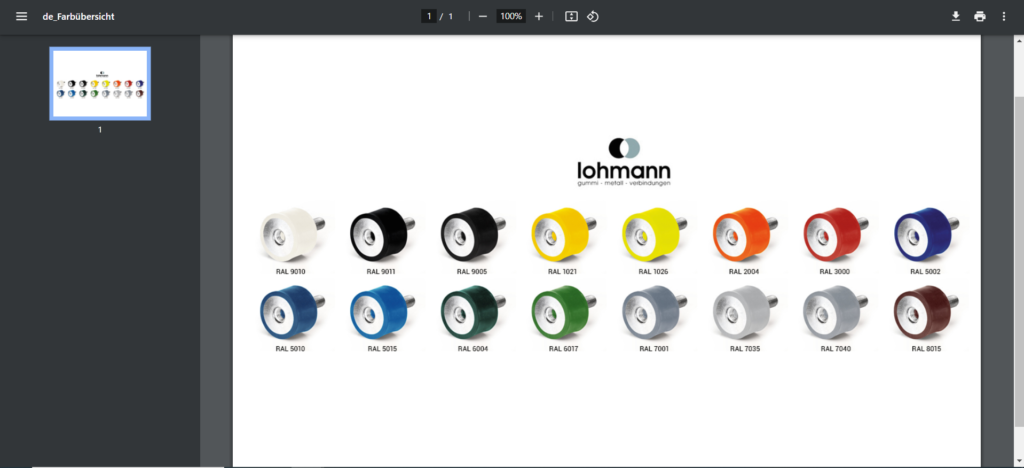 Farbübersicht – Lohmann GmbH
